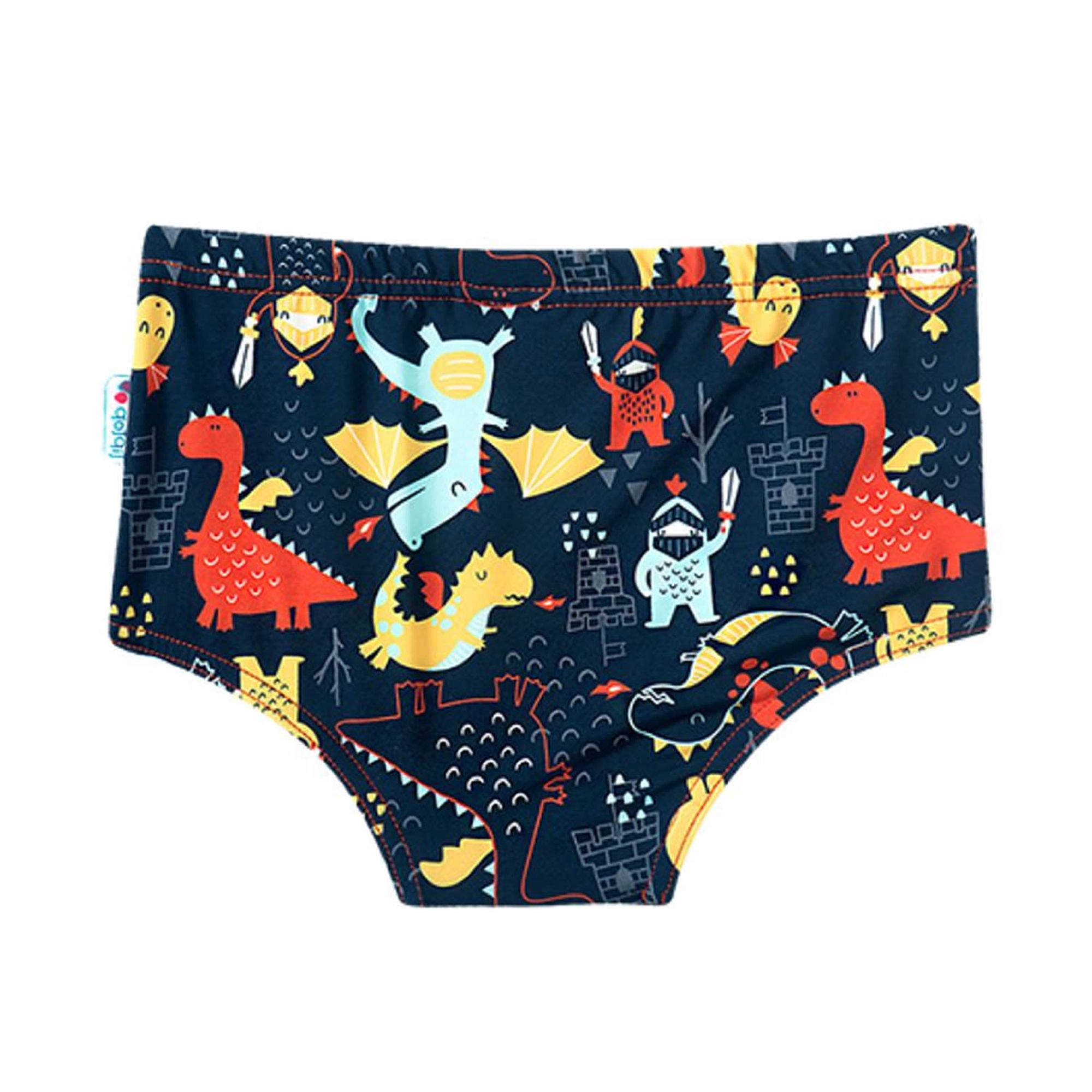 Sunga Infantil Azul Marinho Dragões Coloridos Tip Top - EcaMeleca