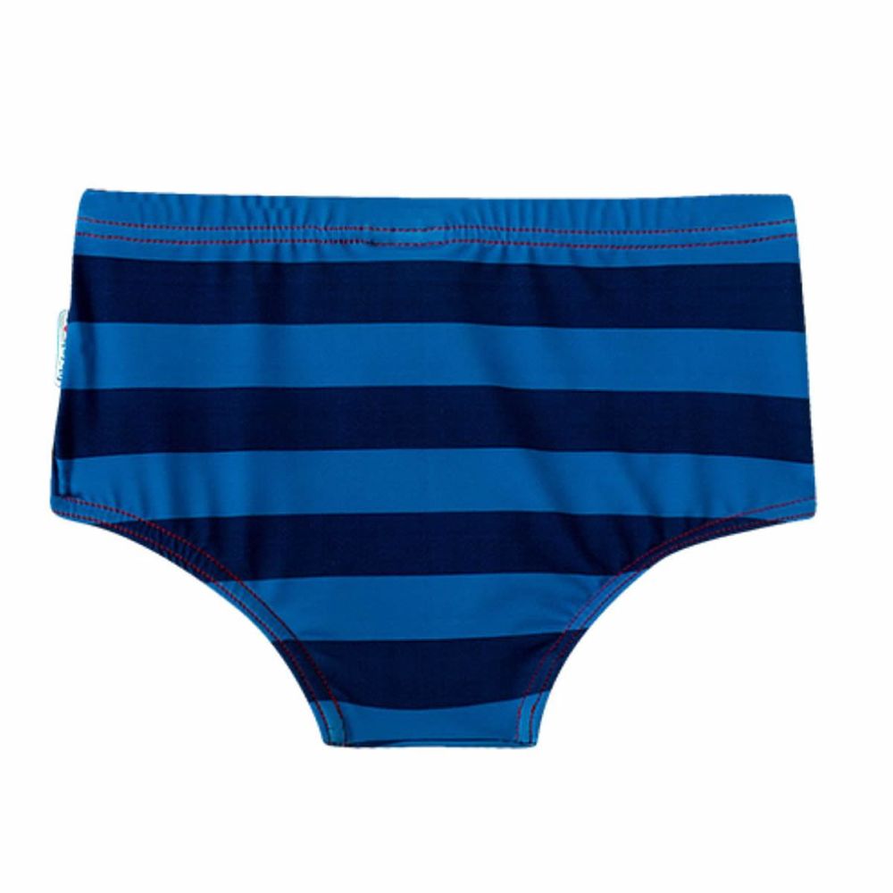 Sunga Infantil Boxer Azul Listras Horizontais e Alvo - EcaMeleca