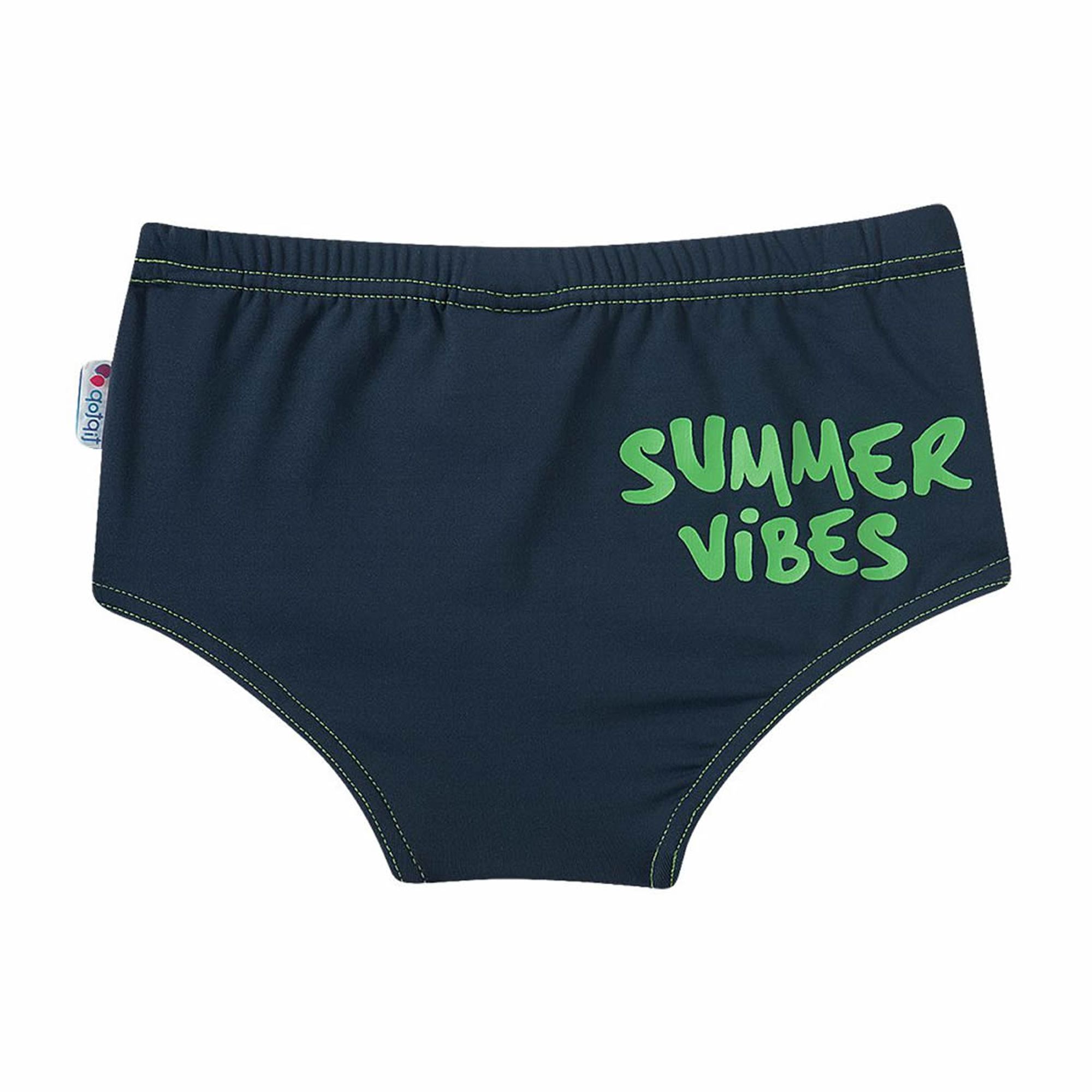 Sunga Infantil Boxer Lisa Azul Escuro Summer Vibes Tip Top - EcaMeleca