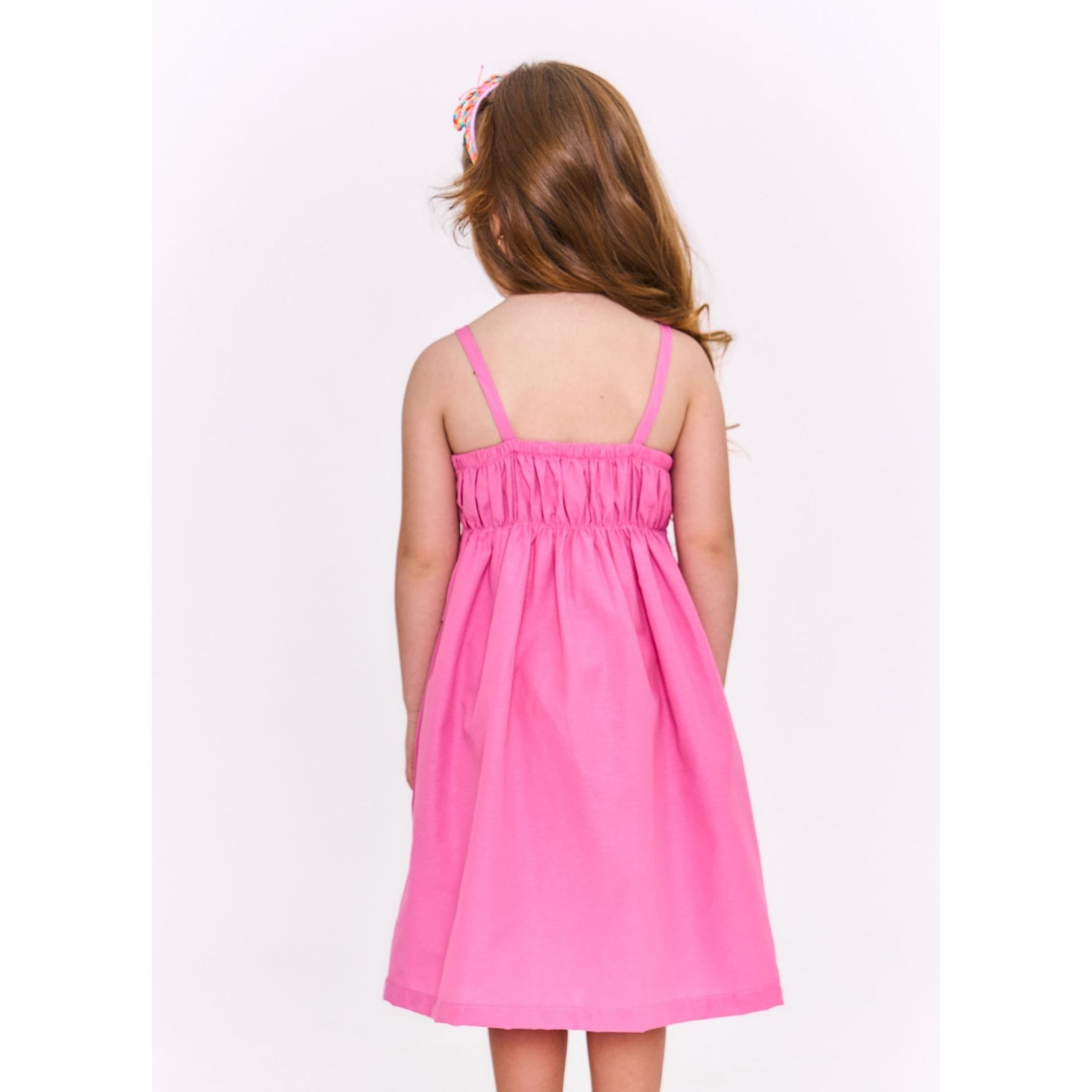 Vestido Infantil Alças Rosa Borbocores Aplique Borboletas Alphabeto ...