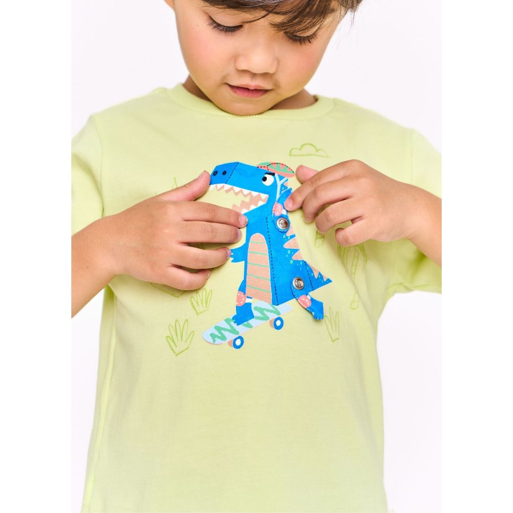 Camiseta Infantil Manga Curta Citrus Dino de Brincar Alphabeto - EcaMeleca